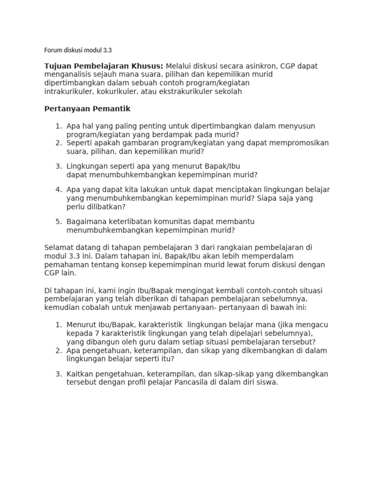 Forum Diskusi Modul 3.3 | PDF