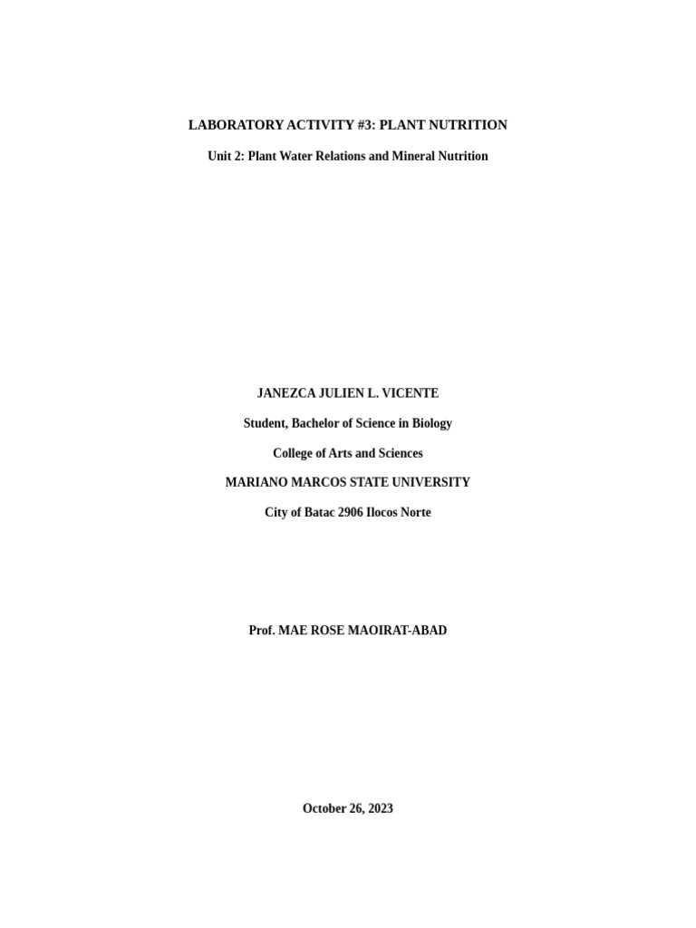 Laboratory Activity | PDF