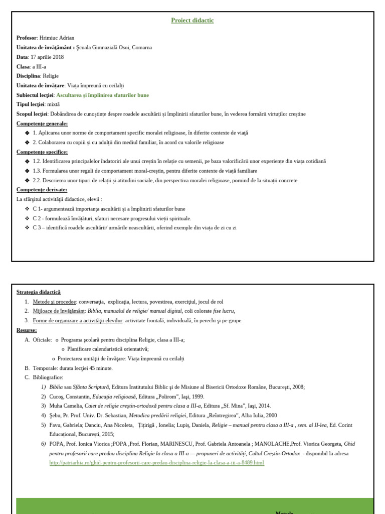 Proiect Inpectie CL 3 | PDF