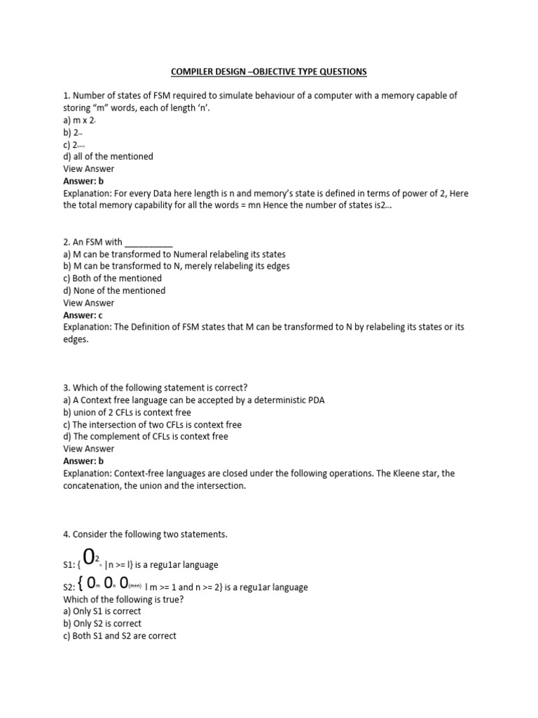 CD MCQ | PDF | Computer Programming | Formalism (Deductive)