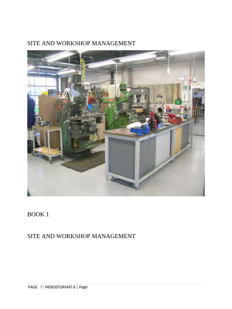 Site and Workshop Management-1 | PDF | Lumber | Sanitation