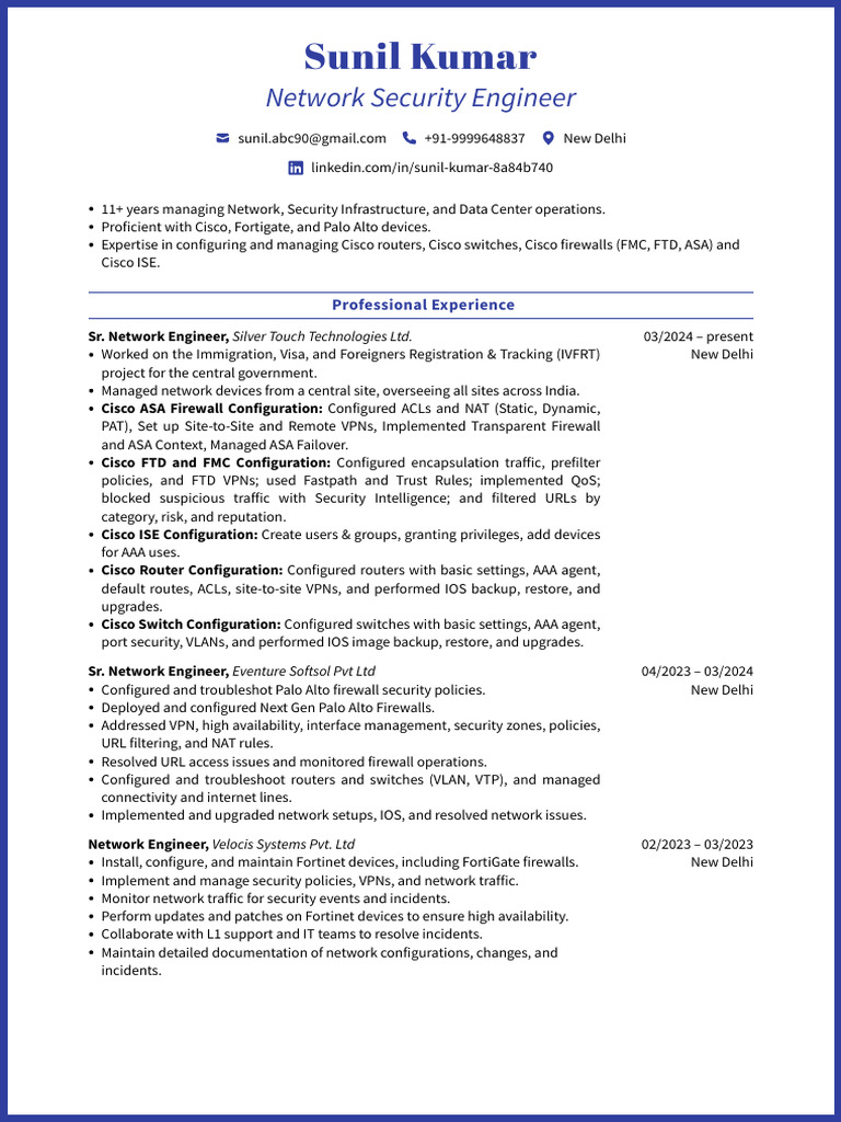 Sunil Kumar FlowCV Resume 20240826 | PDF