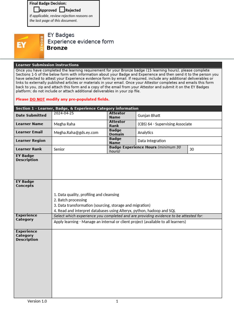 MeghaRaha DataIntegration Bronze | PDF