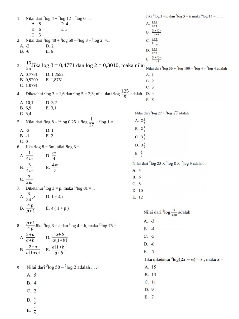 Soal Logaritma | PDF