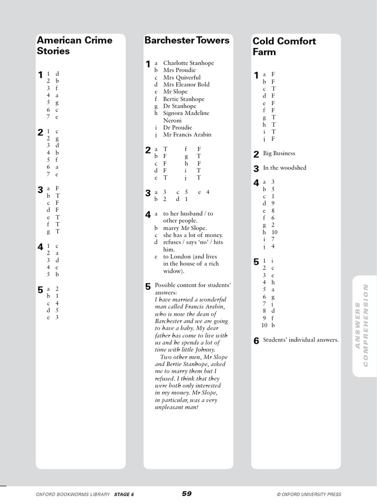 Answer Key American Crime Stories | PDF