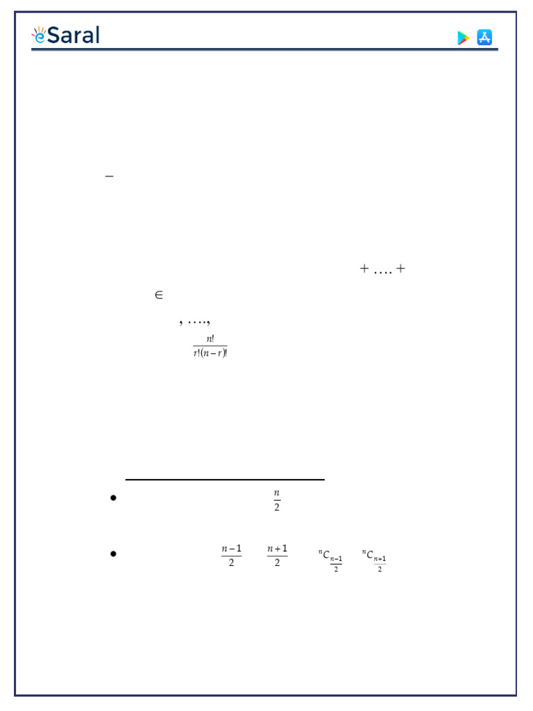 JEE Main Binomial Theorem and Its Simple Applications Revision Notes ...