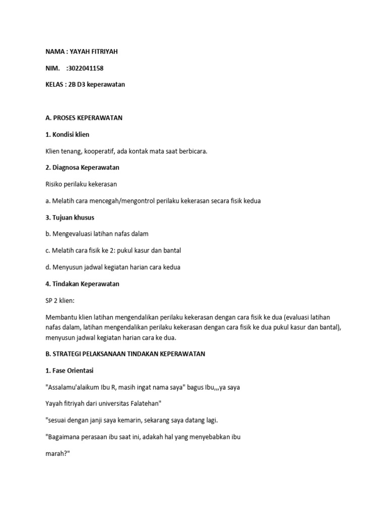 Yayah Fitriyah - Tgs Kep Jiwa RPK SP 2 | PDF