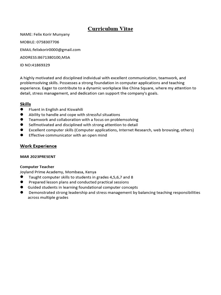 CV Felix | PDF