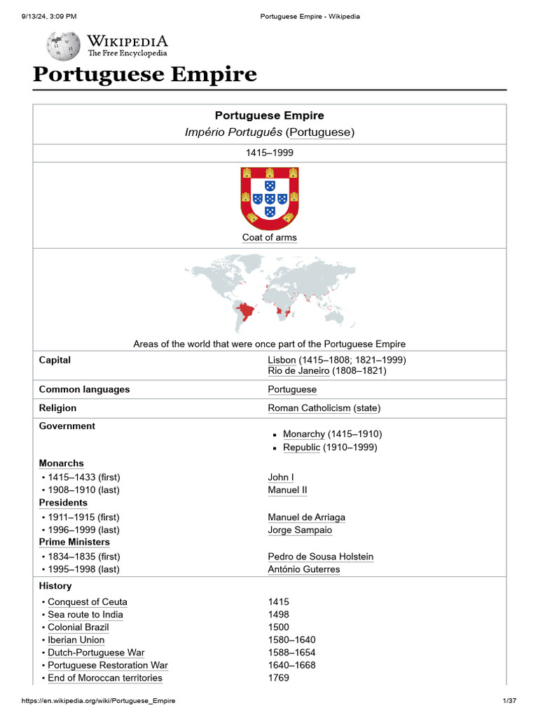 Portuguese Empire - Wikipedia | PDF