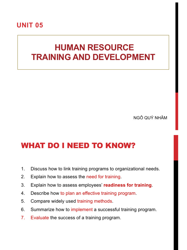 Unit05 HR Training and Development - Handout | PDF