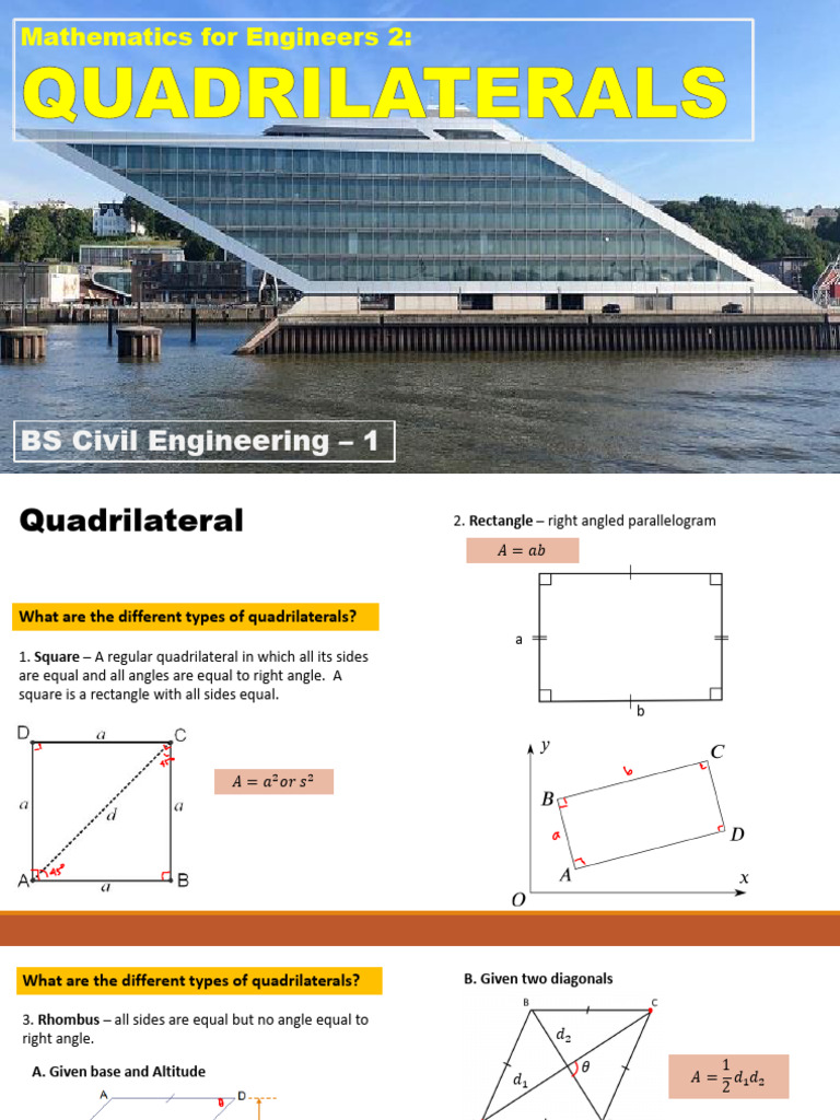Quadrilaterals and Circles Overview | PDF | Circle | Area