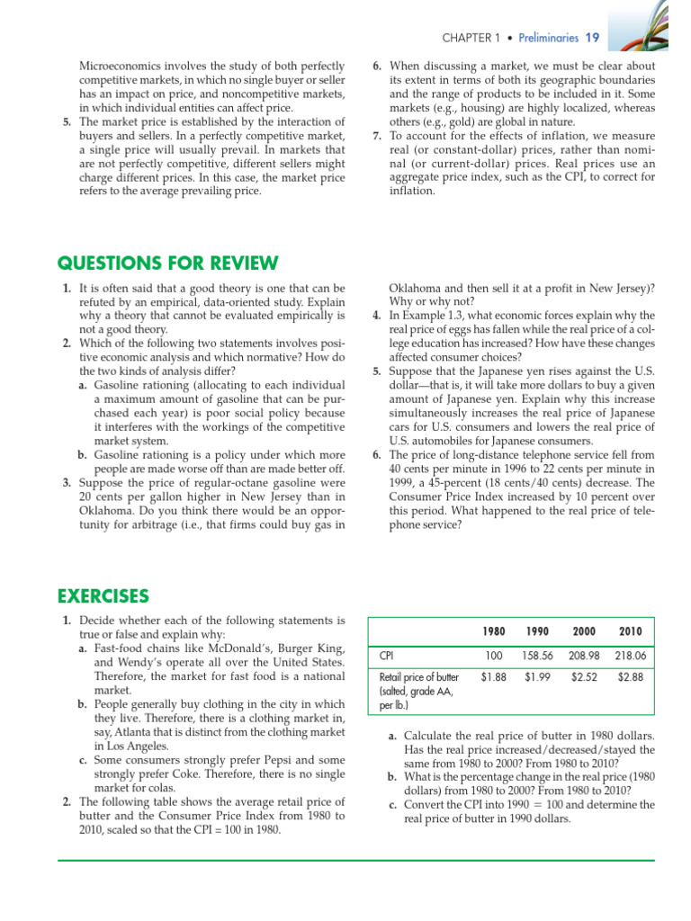 Microeconomics Pindyck (CHAPTER 1 EXERCISES) | PDF
