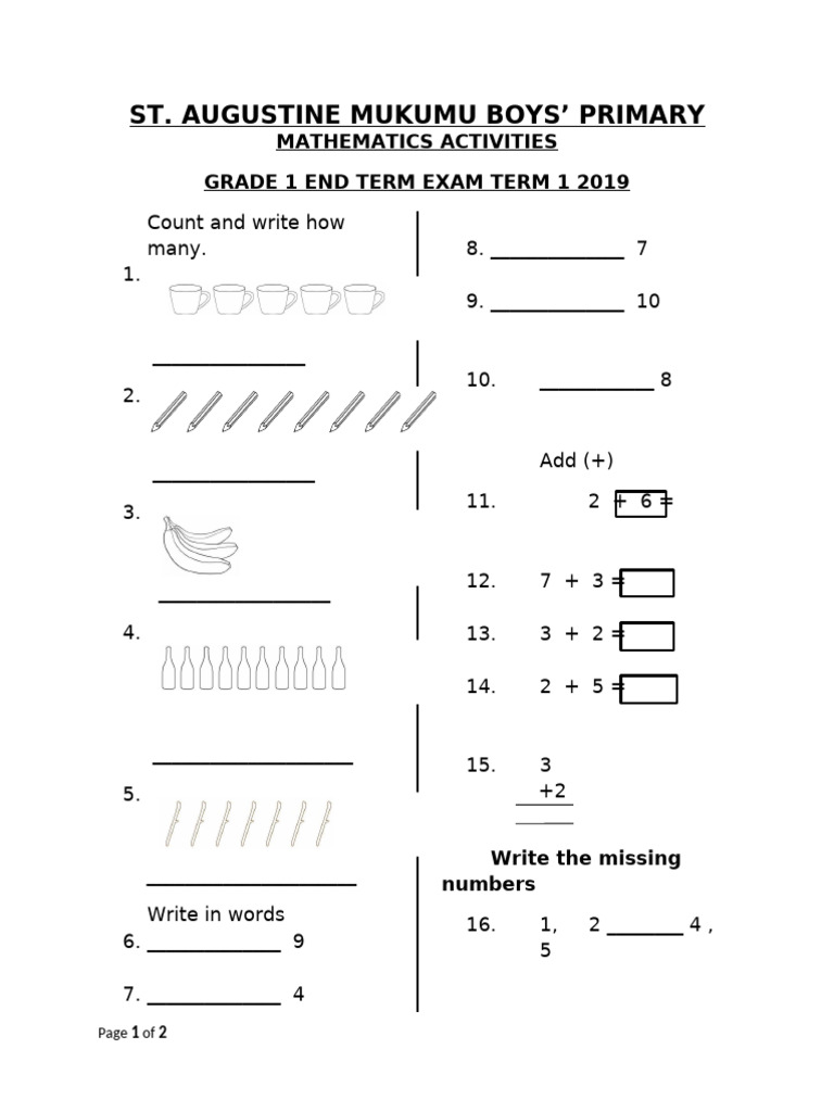 GRADE-1-MATHEMATICS-ACTIVITIES-Teacher.co_.ke_ | PDF