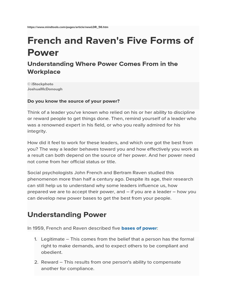 French and Raven Power.docx | PDF