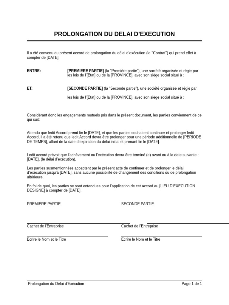 Prolongation Du Délai D'exécution Des Travaux | PDF