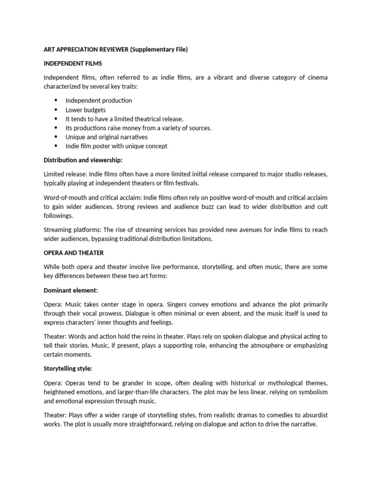 Art Appreciation Reviewer | PDF