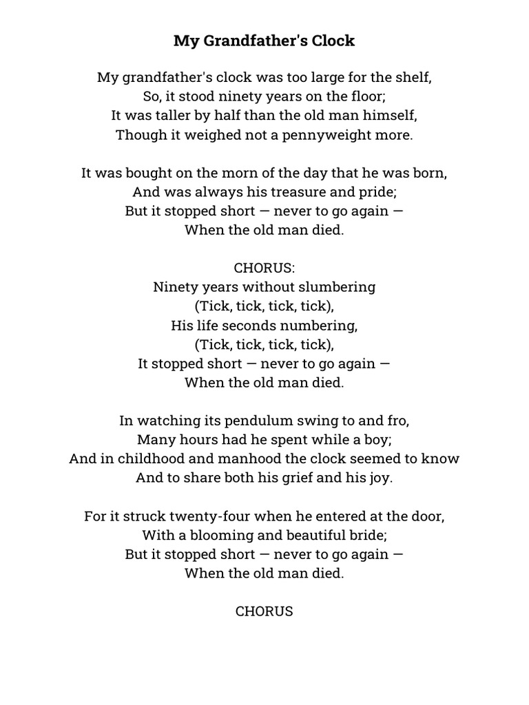 My Grandfather's Clock | PDF