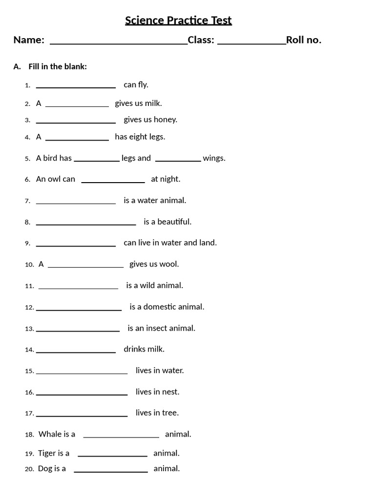Science Practice Test | PDF