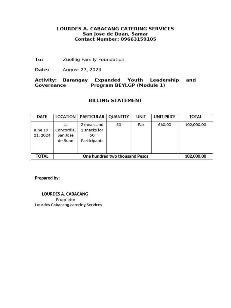 Billing Statement | PDF