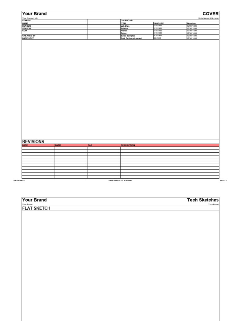 Blank Tech Pack Sewheidi | PDF