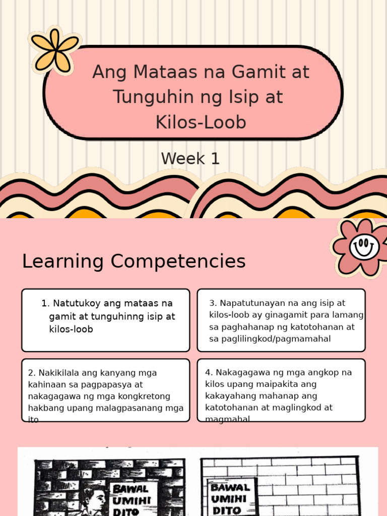 Esp-week1-Mataas Na Gamit at Tunguhin NG Isip at Kilos-Loob | PDF