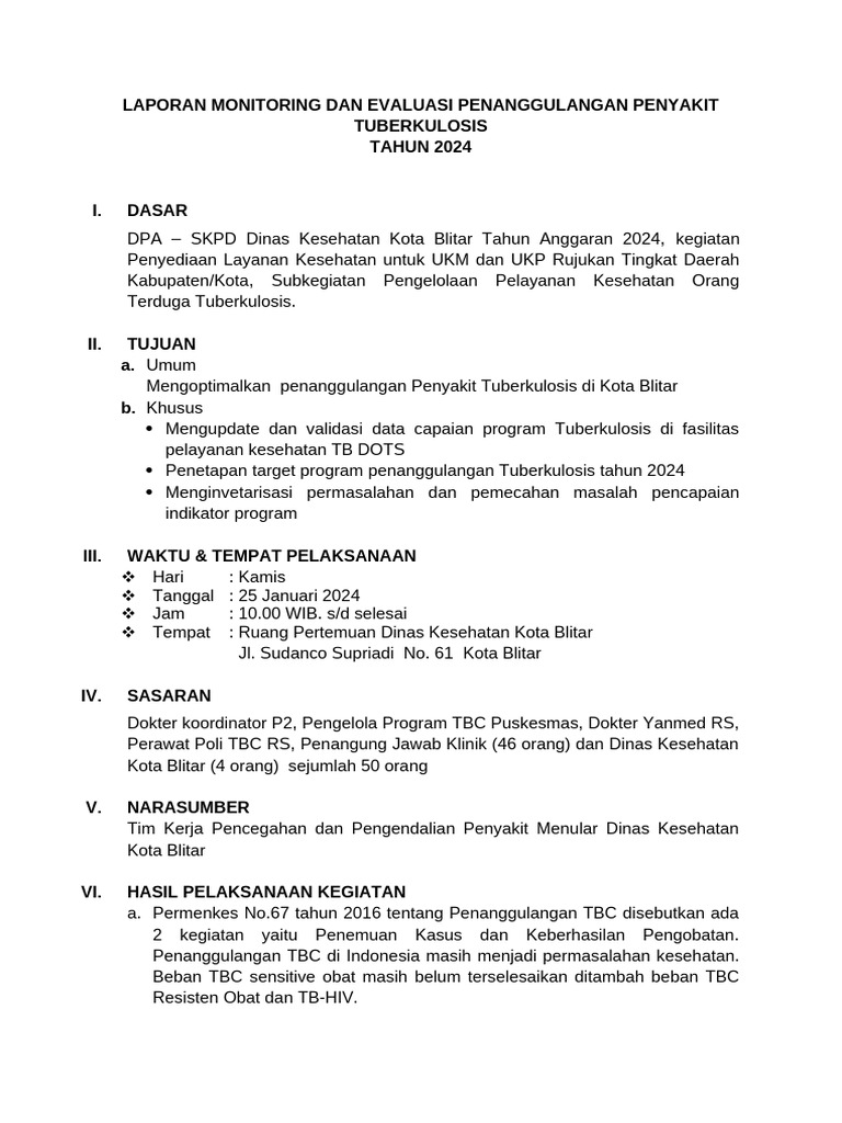 Lap Monev TBC 1 | PDF