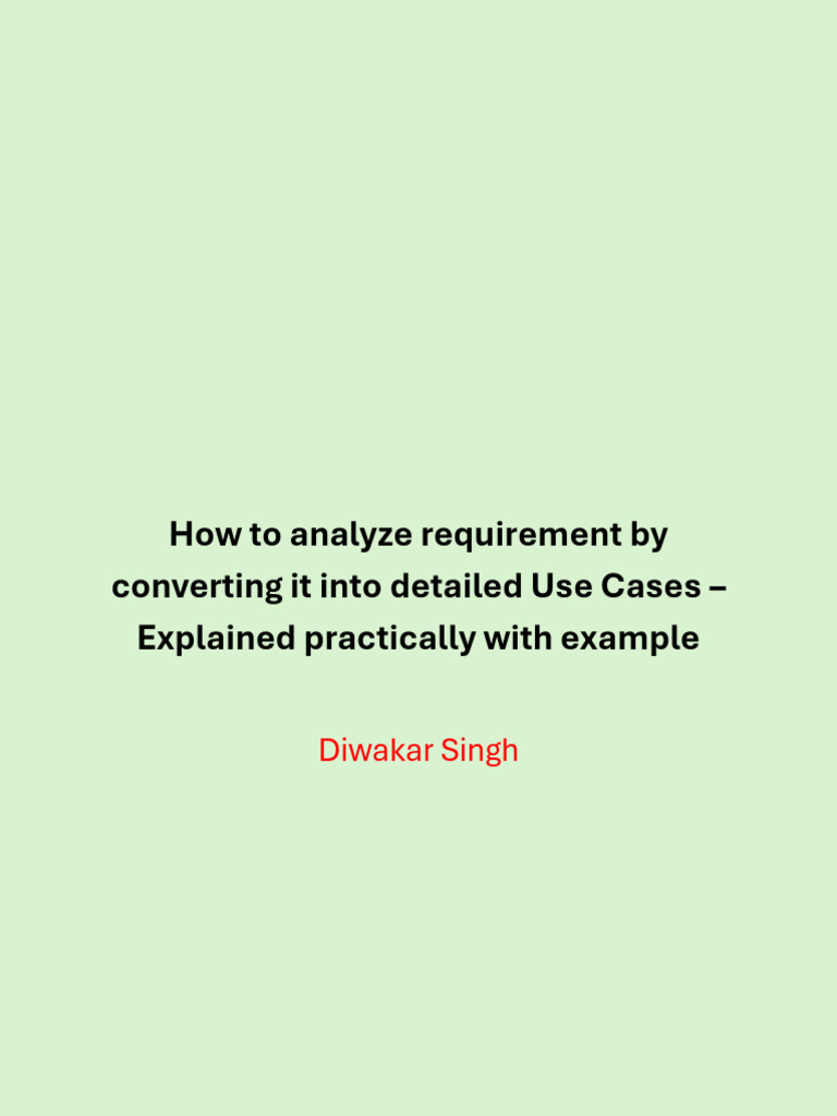Requirment Analysis | PDF