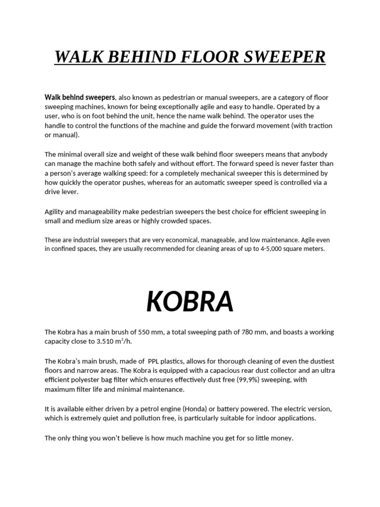 Walking Sweeper | PDF