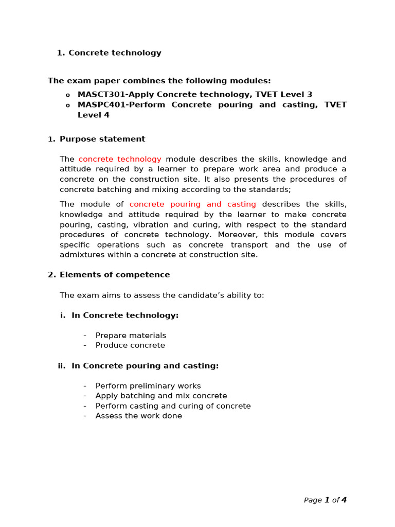 Sample NE - AS - Concrete Technology - MAS | PDF | Concrete | Learning