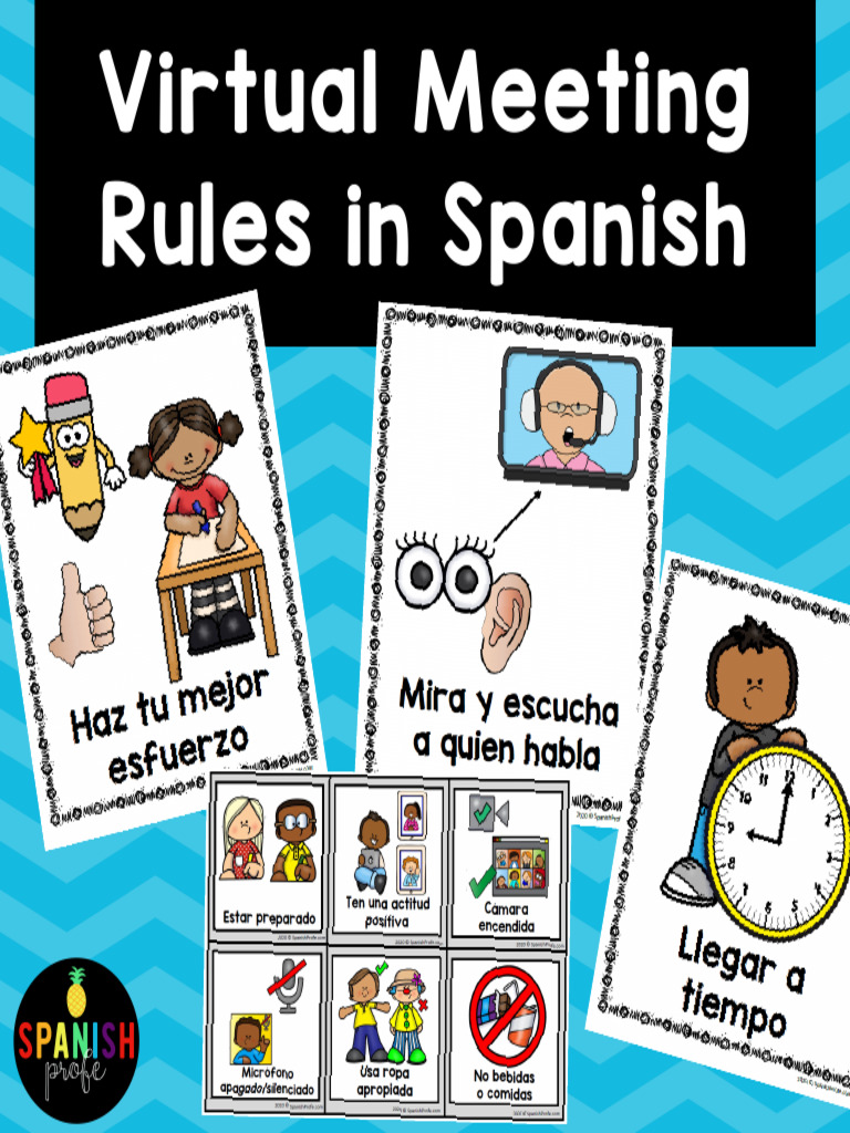 Virtual Meeting Rules in Spanish Spanish Profe | PDF