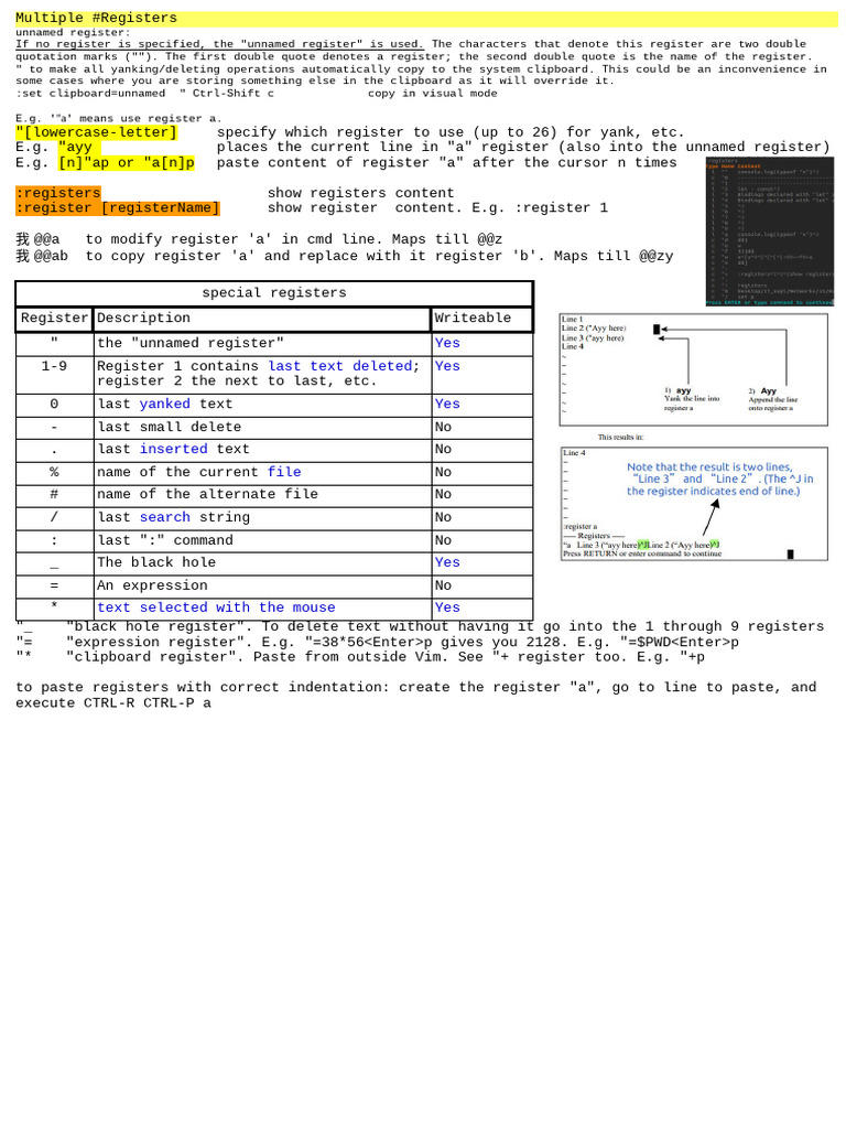 Vim Multiple Registers | PDF