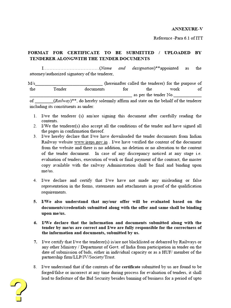 Formats of Certificates | PDF