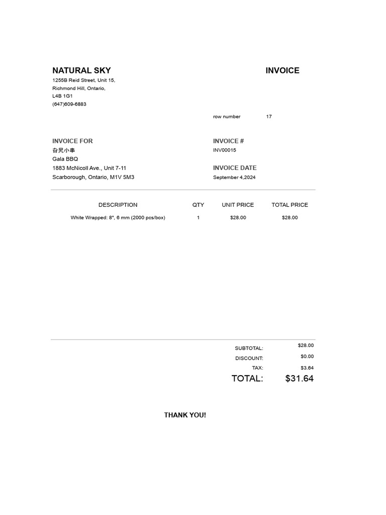 永經Copy of Natural Sky Invoice PDF | PDF