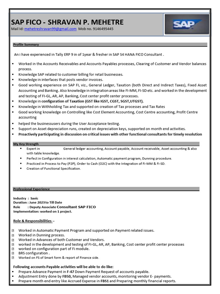 CV - Shravan Mehetre | PDF