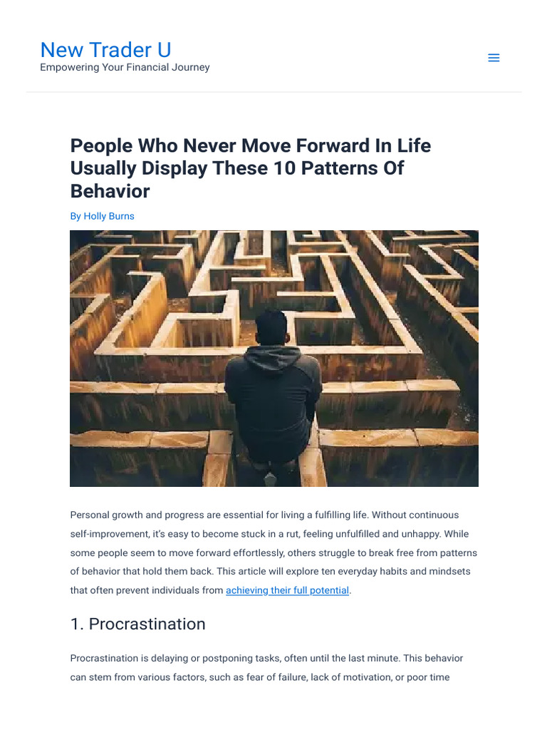 People Who Never Move Forward in Life Usually Display These 10 Patterns ...