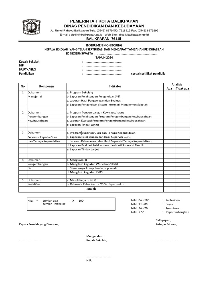 Intrumen Validasi 2024 | PDF