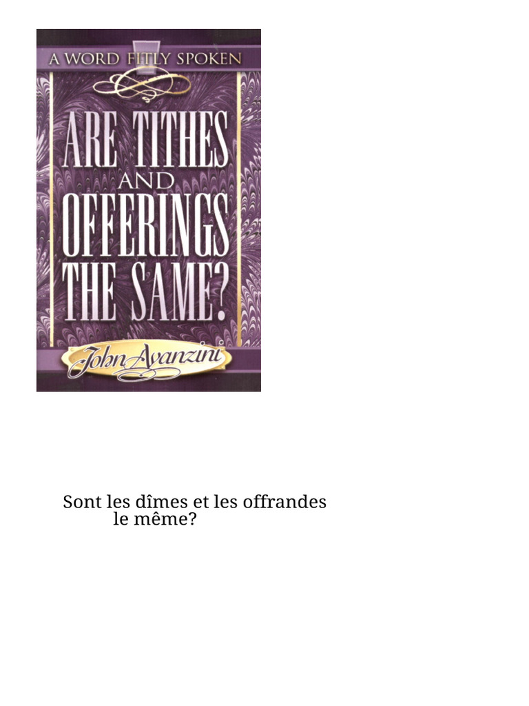 Les Dimes Et Les Offrandes Sont-Elles La Meme | PDF | Abraham | Dîme