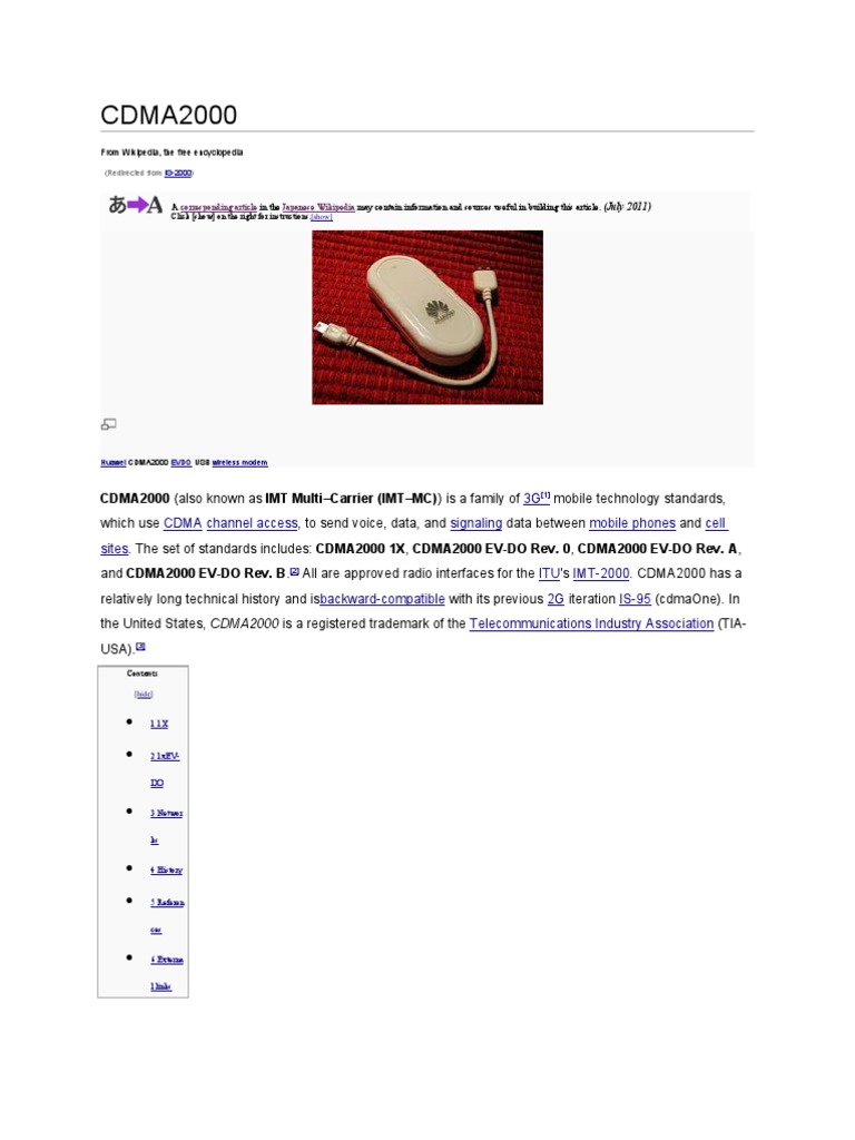 CDMA2000: An overview of the 3G mobile technology standards for CDMA channel access including ...