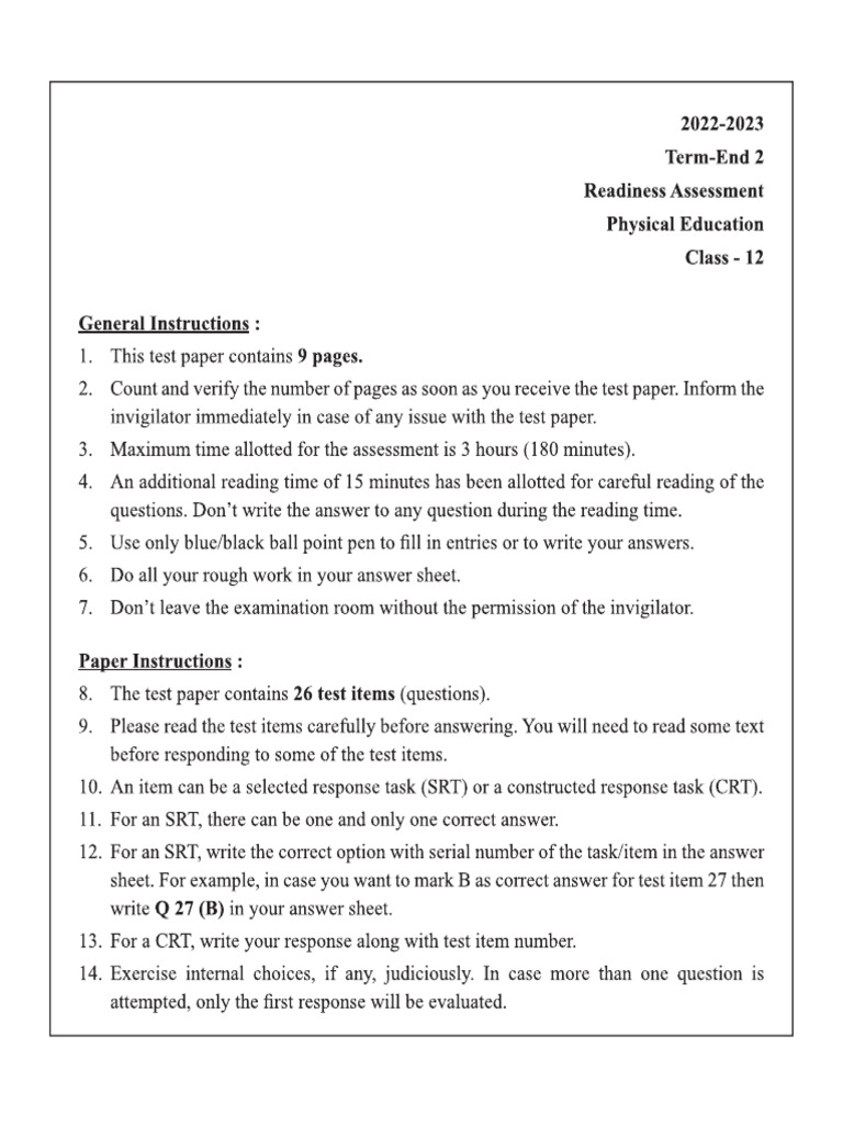 Grade 12 Physical Education | PDF