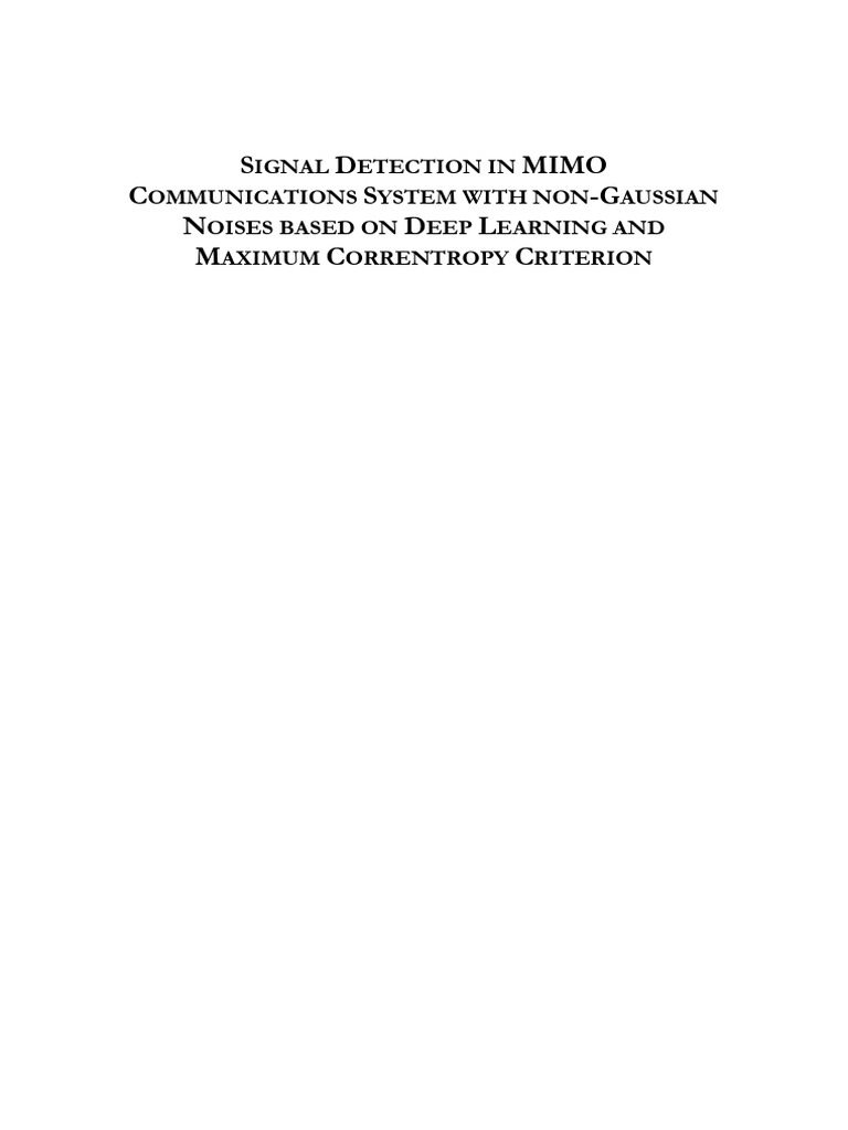 Signal Detection In Mimo Communications System With Non Gaussian Noises Based On Deep Learning
