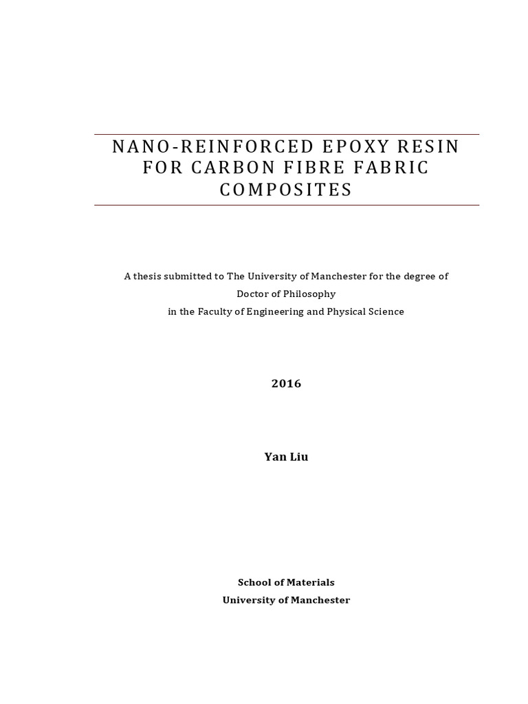 Nano-Reinforced Epoxy Resin For Carbon Fibre Fabric Composites | PDF