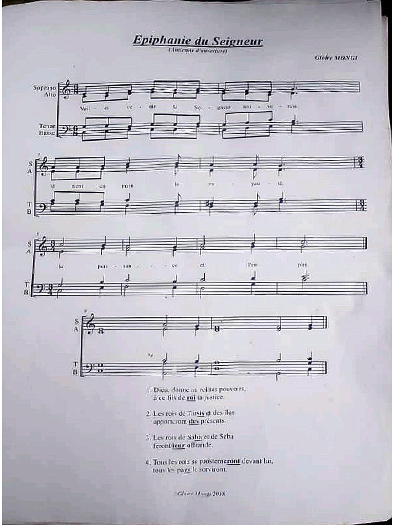 Introït Épiphanie Partition PDF | PDF