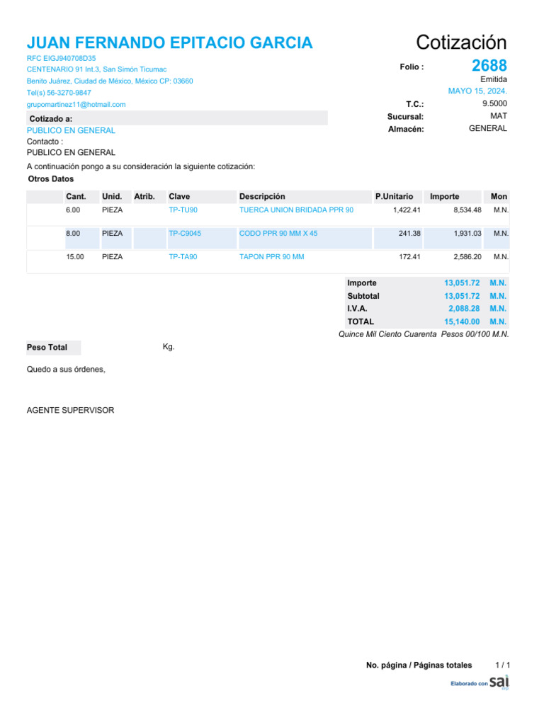 Cotizavi 20240515 0074cv | PDF