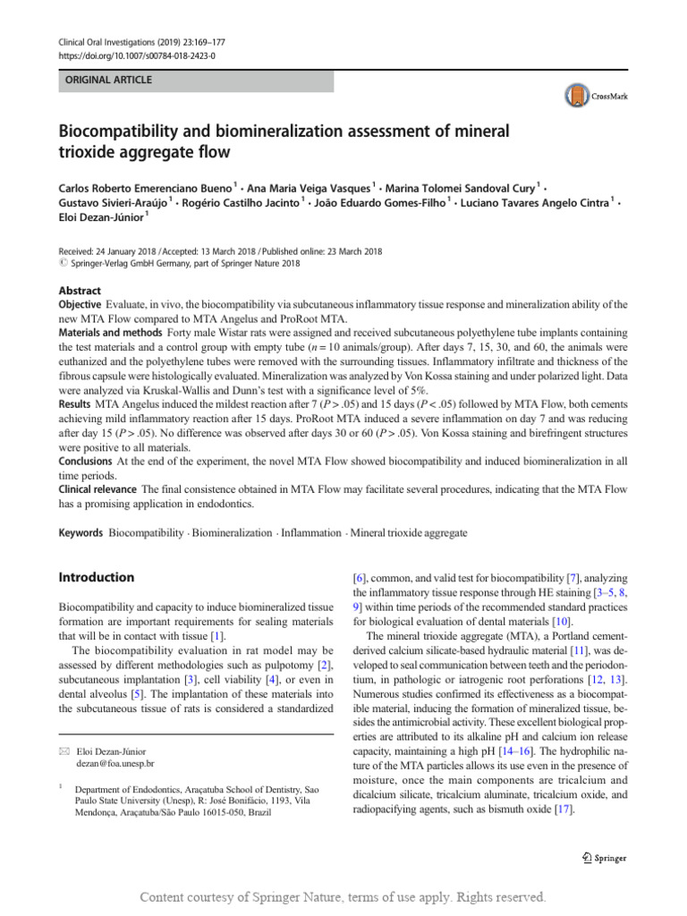 Biocompatibility and Biomineralization Assessment | PDF