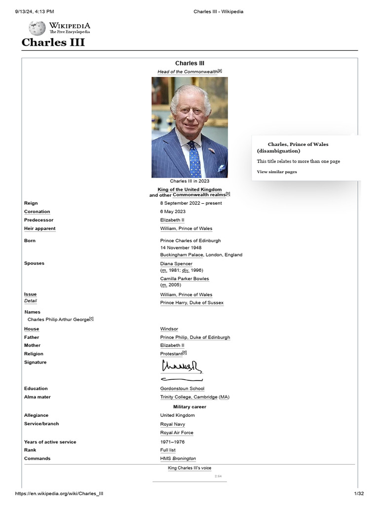 Charles III - Wikipedia | PDF