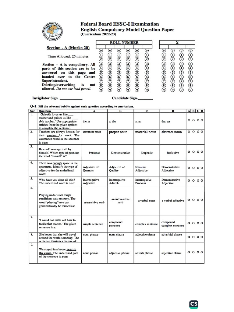 XI New Model Paper 23 - 24 | PDF