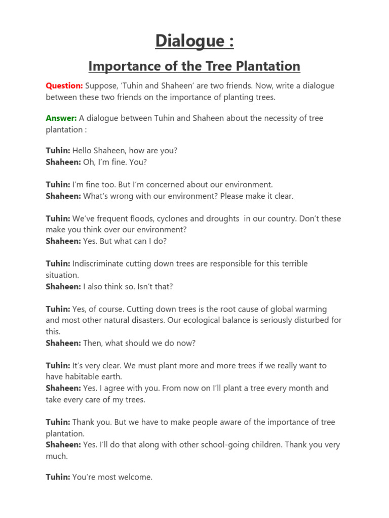 Dialogue The Tree Plantation | PDF