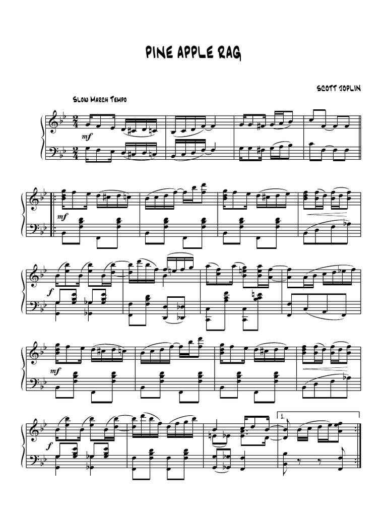 Joplin - Pine Apple Rag | PDF