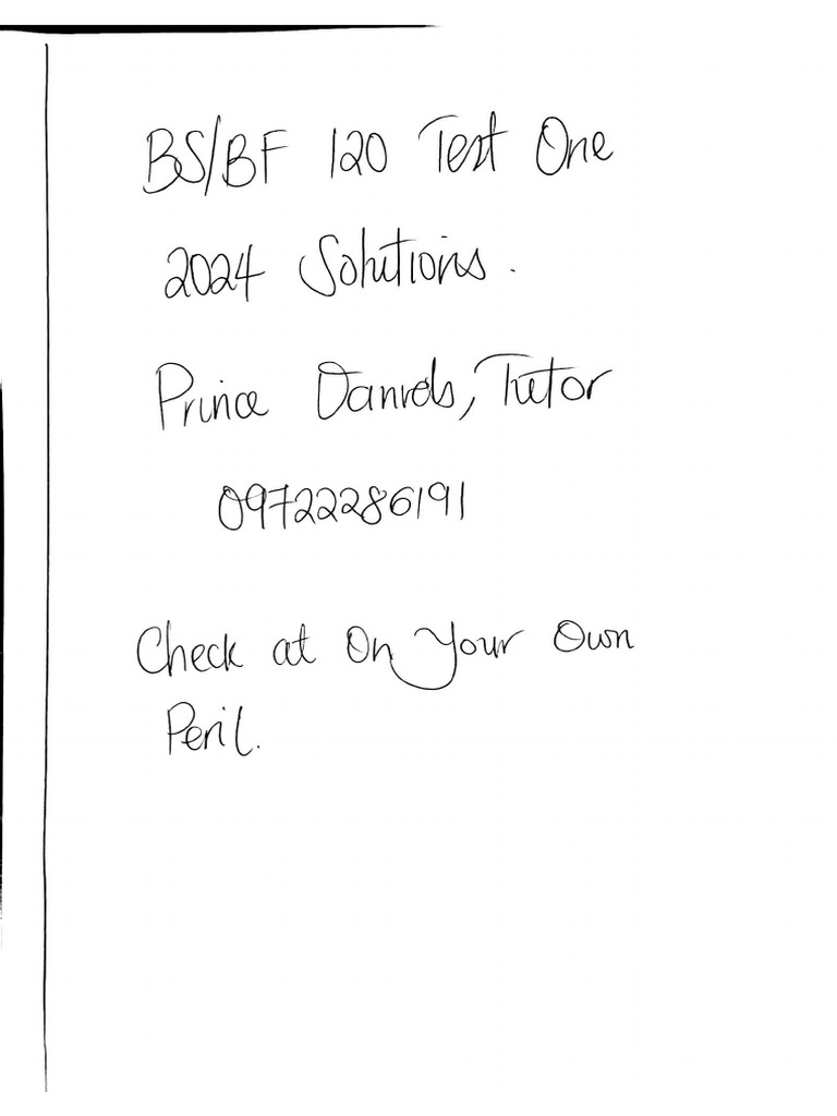 BS 120 Test One Solutions | PDF