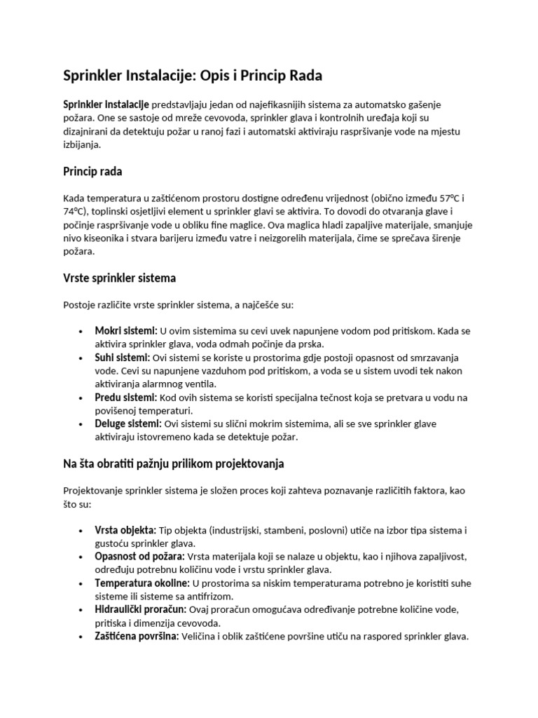 Sprinkler Instalacije | PDF